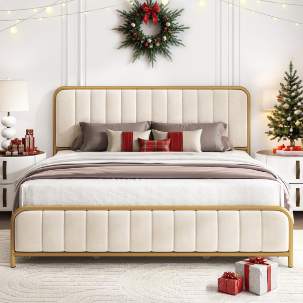 Batchelor Upholstered Platform Storage Bed Willa Arlo Interiors Color Light Beige Size King